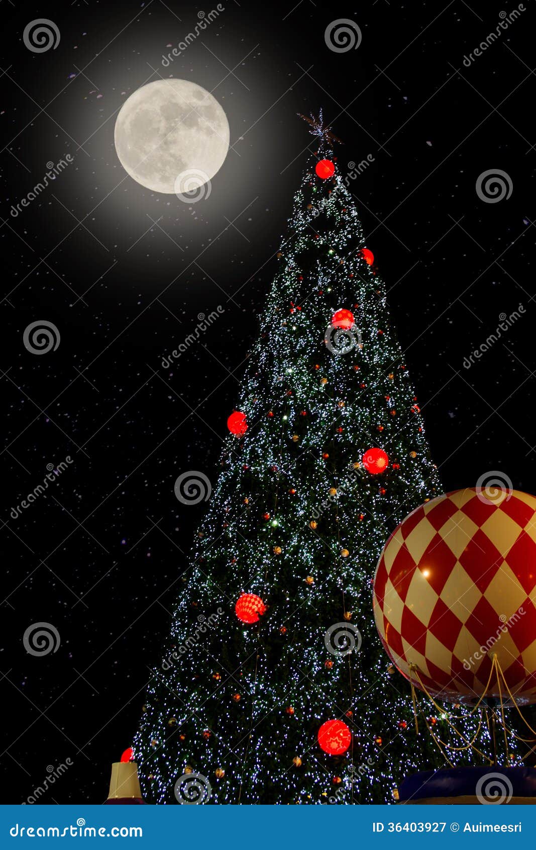Christmas Tree in the Night Sky Stock Image - Image of trees, xmas ...