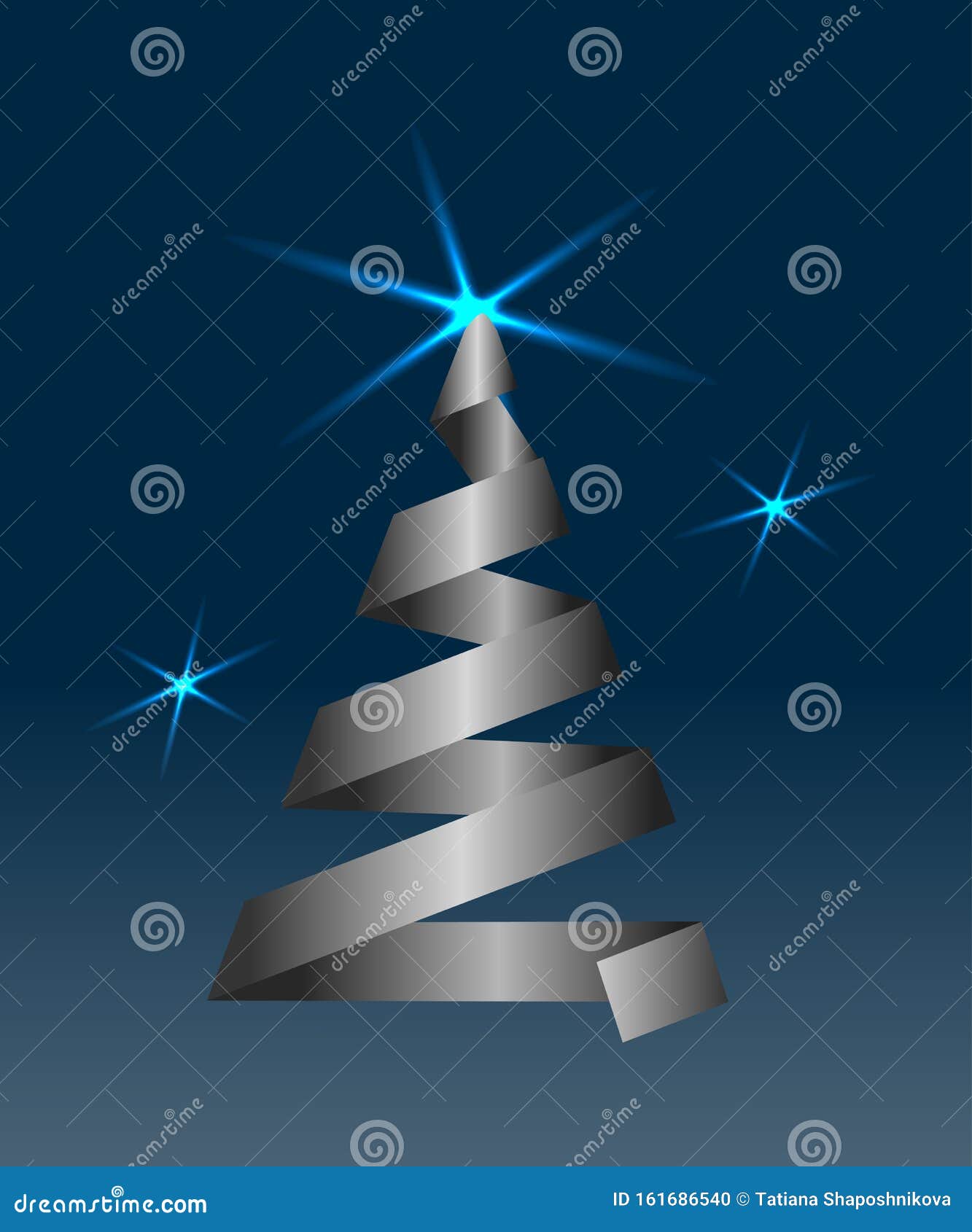 Christmas Tree. Original Silver Christmas Tree on Background of the ...