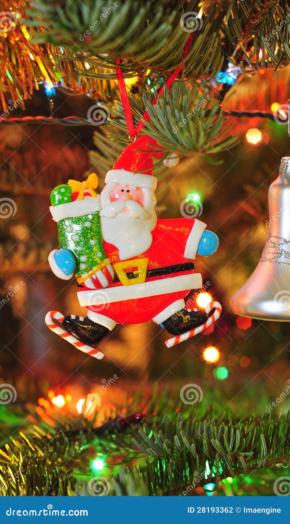 Christmas Tree Ornaments - Jolly Santa Claus Stock Photo - Image of ...