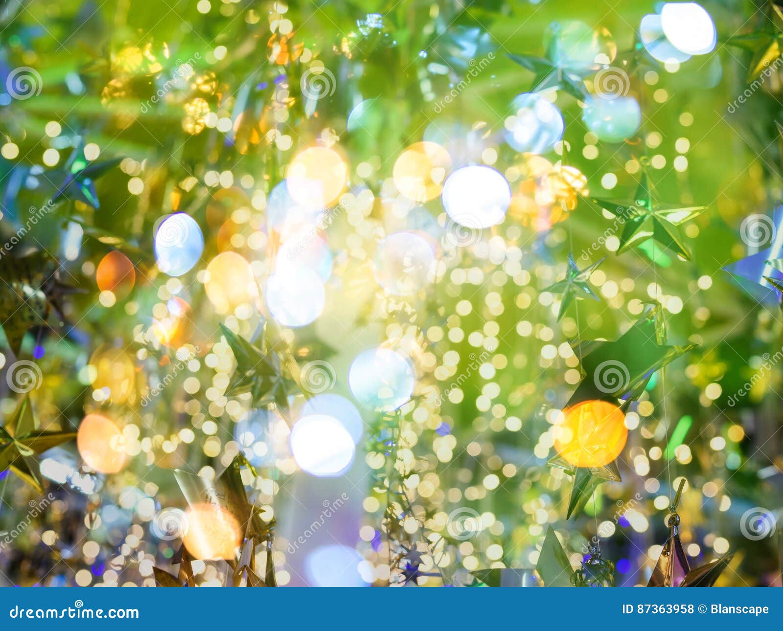 Christmas Tree Overlay by Light Bokeh Stock Photo - Image of multi ...