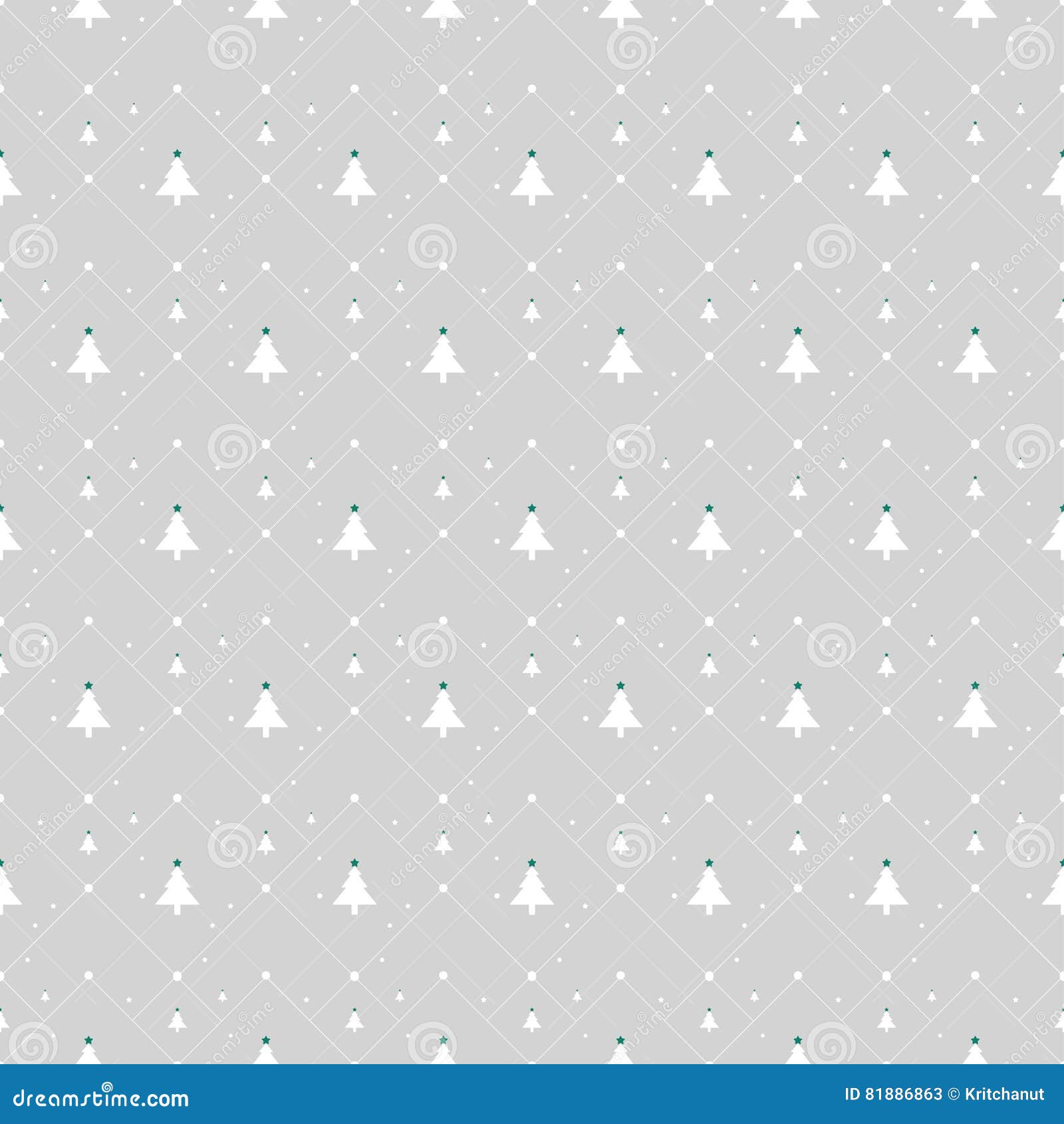 Christmas Tree Pattern on Gray Background Stock Vector - Illustration ...