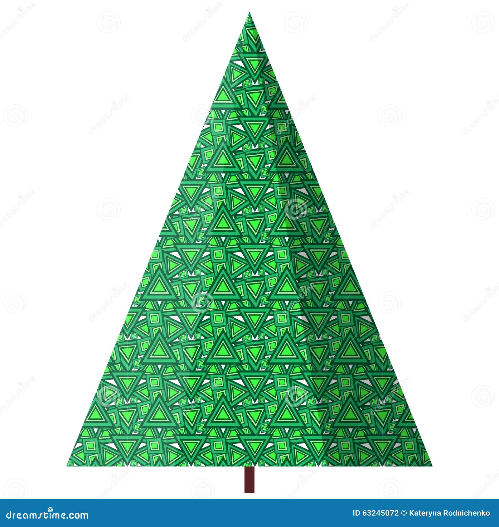 Christmas Tree with a Pattern of Triangles Stock Vector - Illustration ...