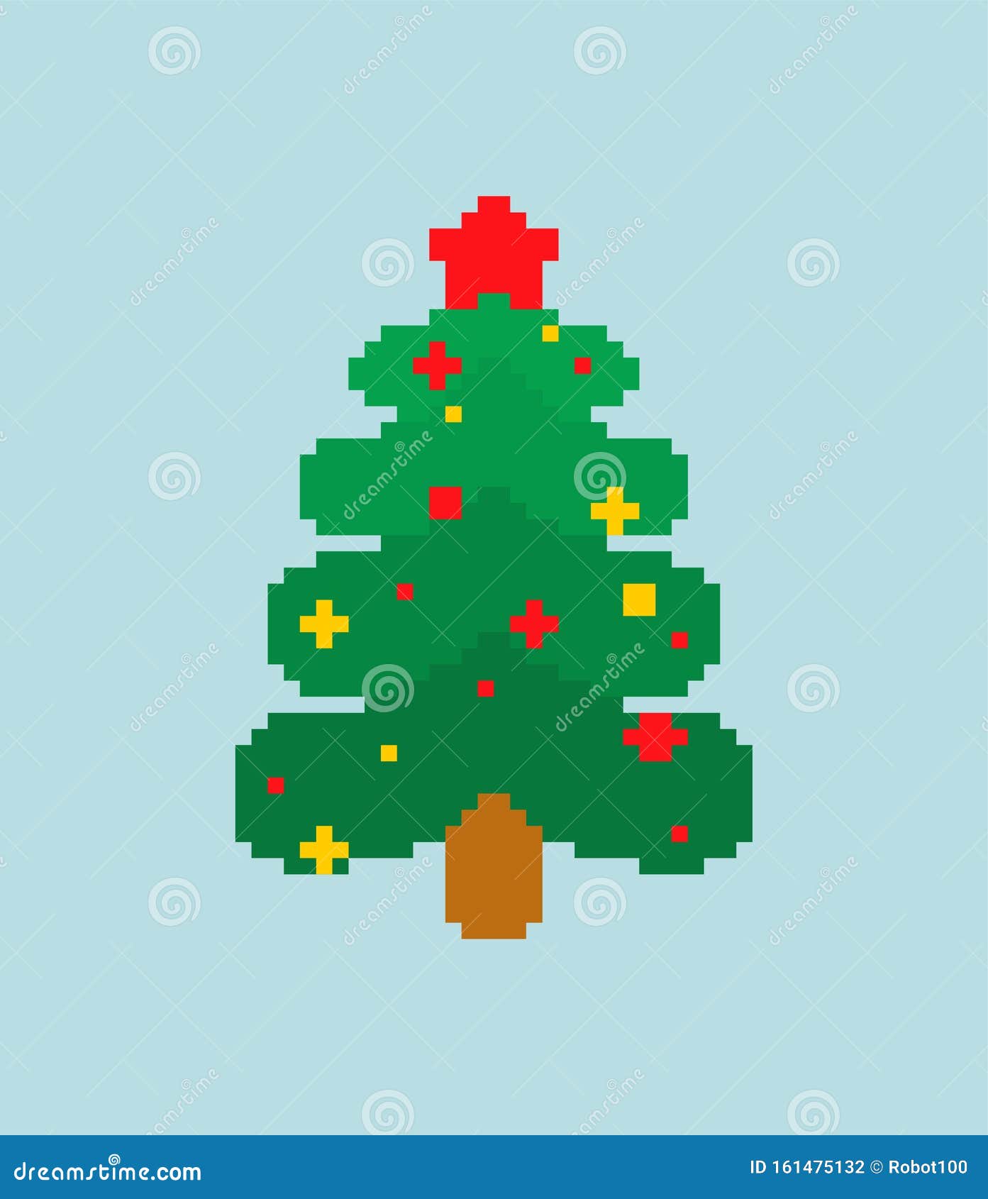 Christmas Tree Pixel Art. Spruce 8 Bit Stock Vector - Illustration of ...
