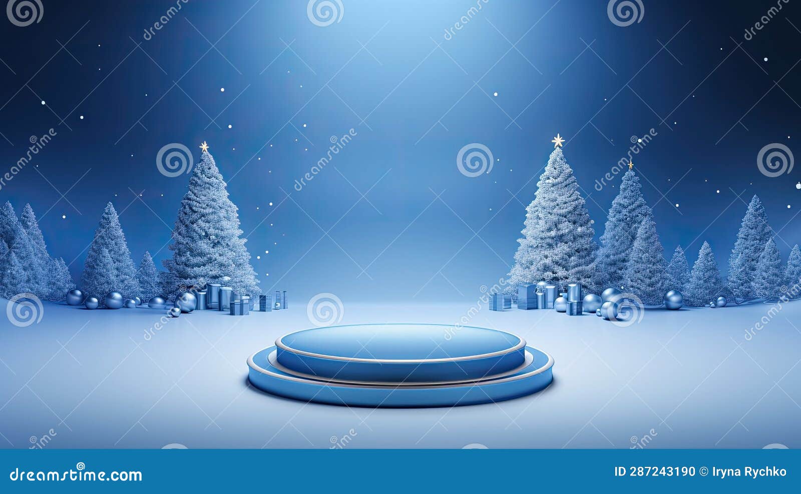 Christmas Tree and Podium, Pedestal for Product Presentation Stock ...