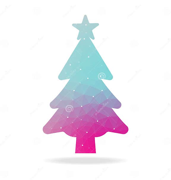Christmas Tree with Polygon Stock Vector - Illustration of holiday ...