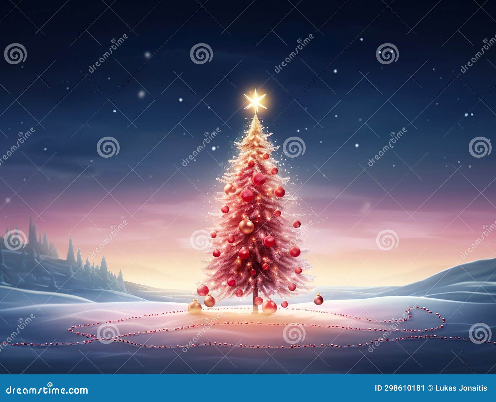 Christmas tree postcard stock illustration. Illustration of xmas ...
