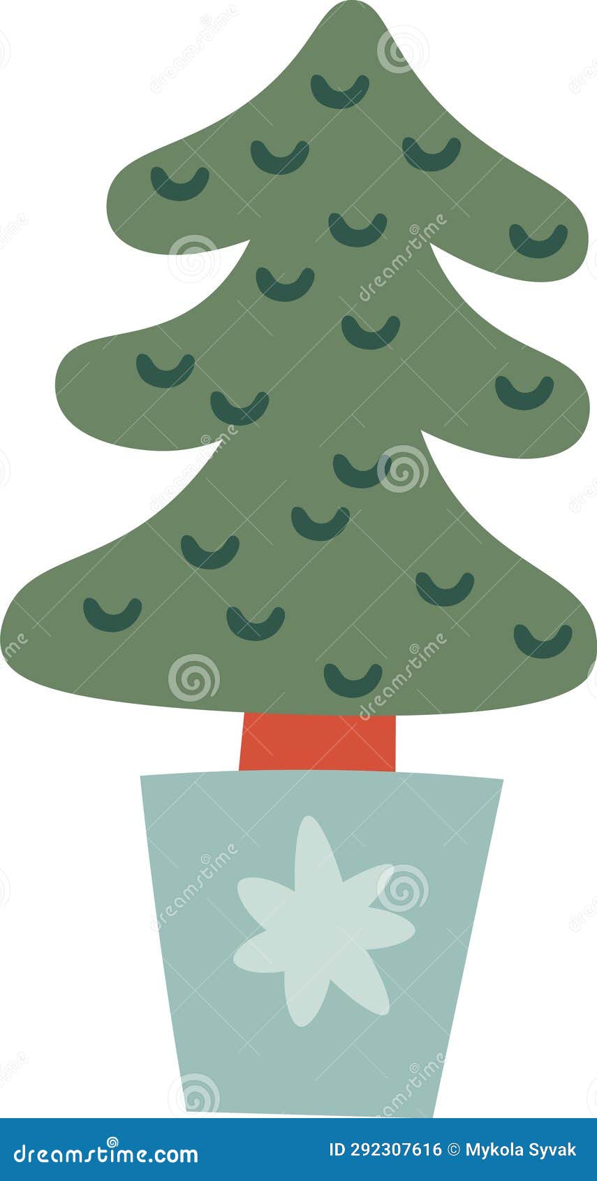 Christmas Tree in Pot stock illustration. Illustration of season ...