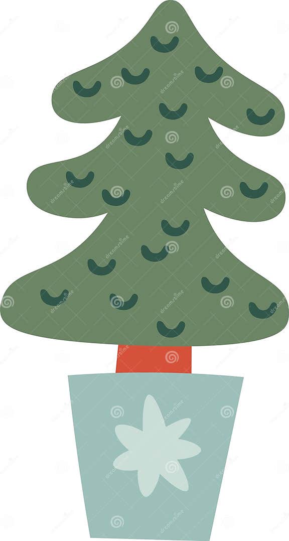 Christmas Tree in Pot stock illustration. Illustration of season ...