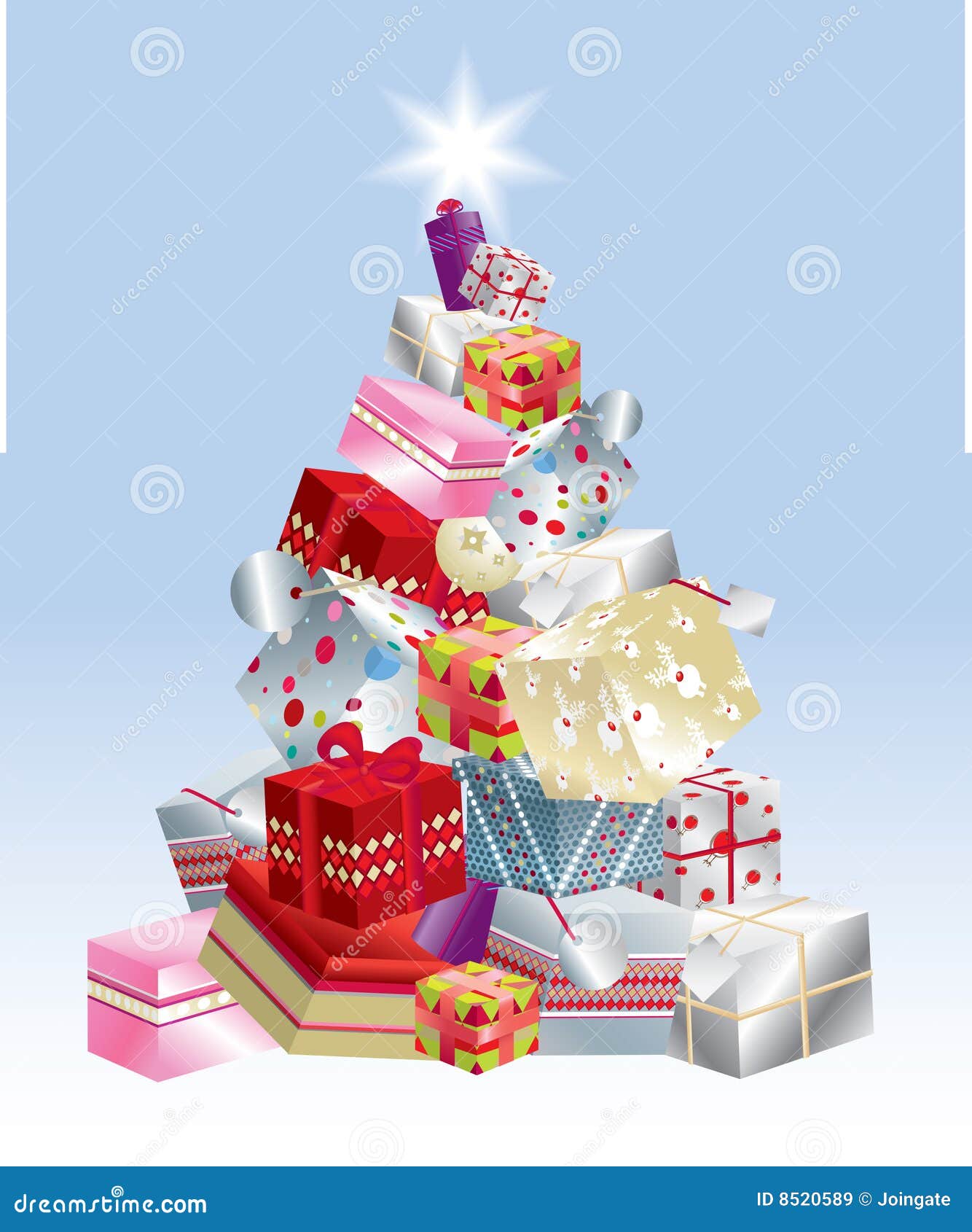 Christmas Tree Presents Stacked Stock Vector - Illustration of colours ...