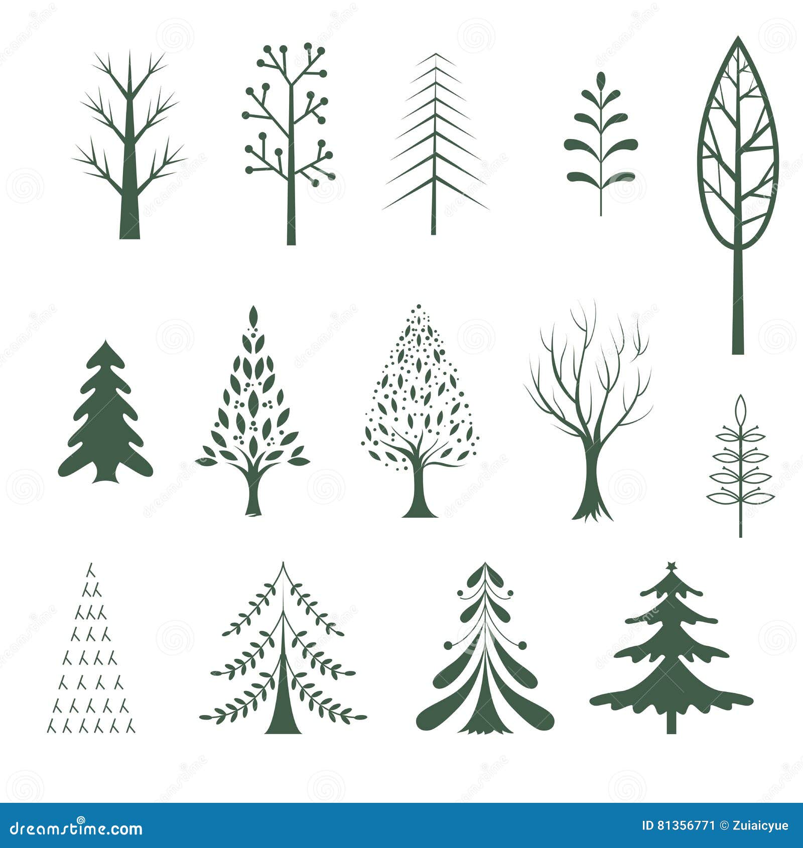 Christmas Tree Profile Design Stock Vector - Illustration of christmas ...
