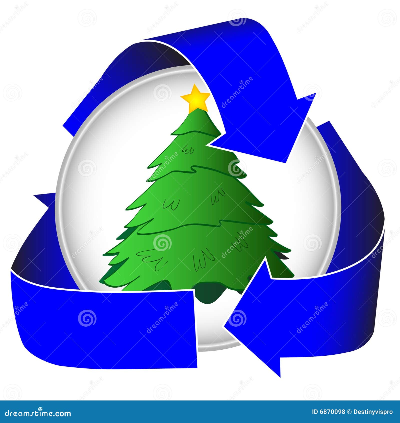 Christmas Tree Recycling Icon Stock Illustration - Illustration of ...
