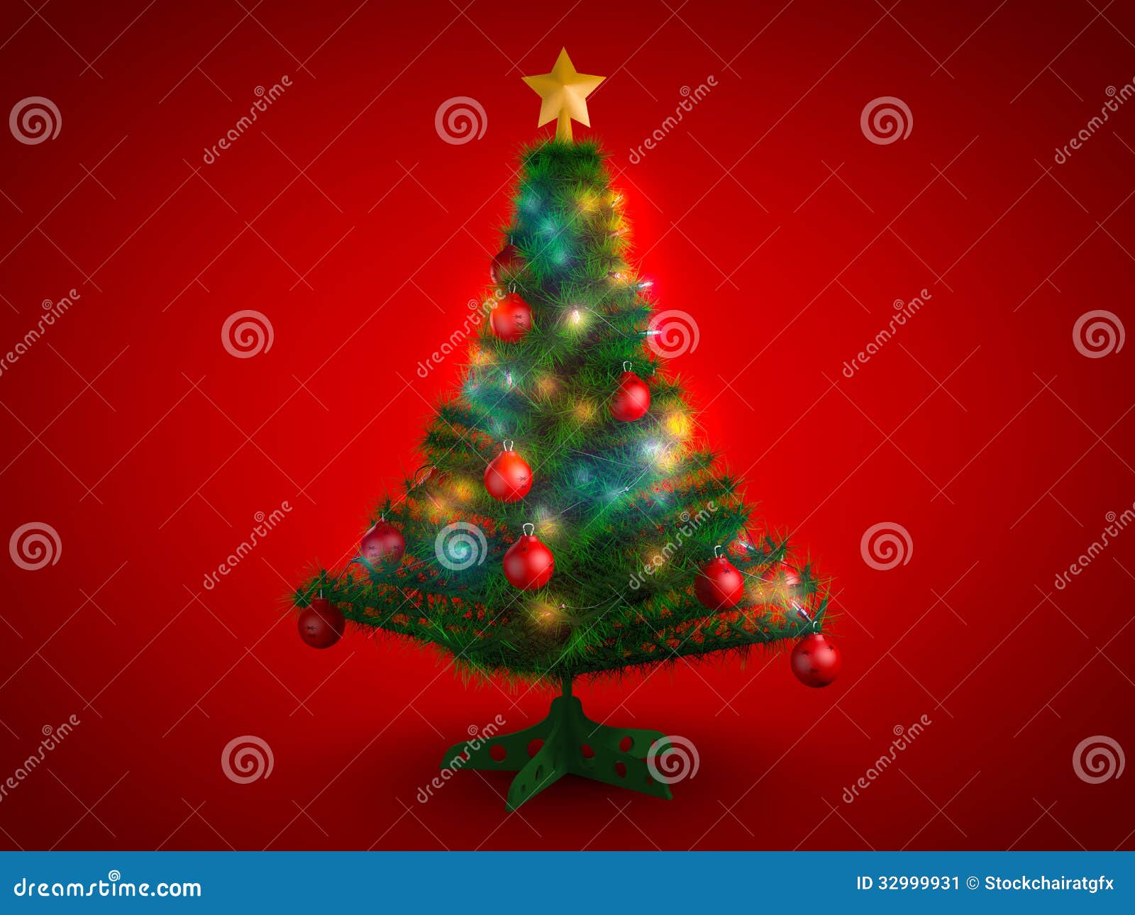 Christmas tree stock illustration. Illustration of santa - 32999931