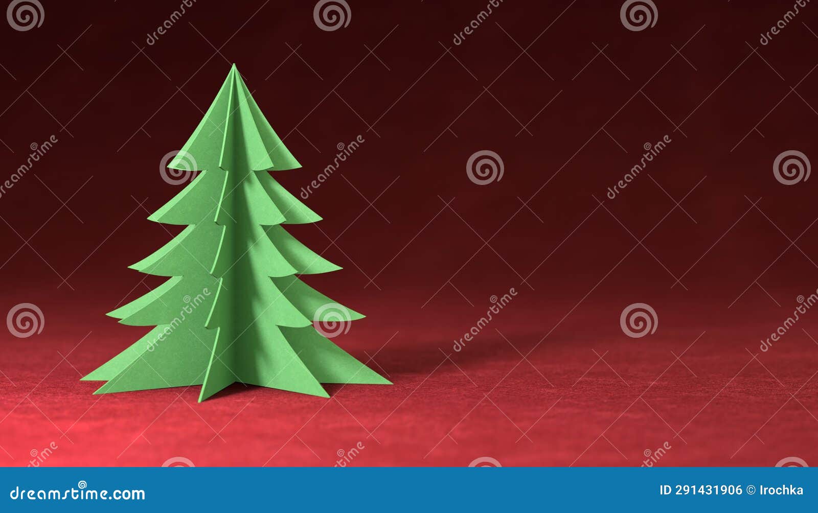 Christmas Tree on Red Background for Christmas Decoration with Shadow ...