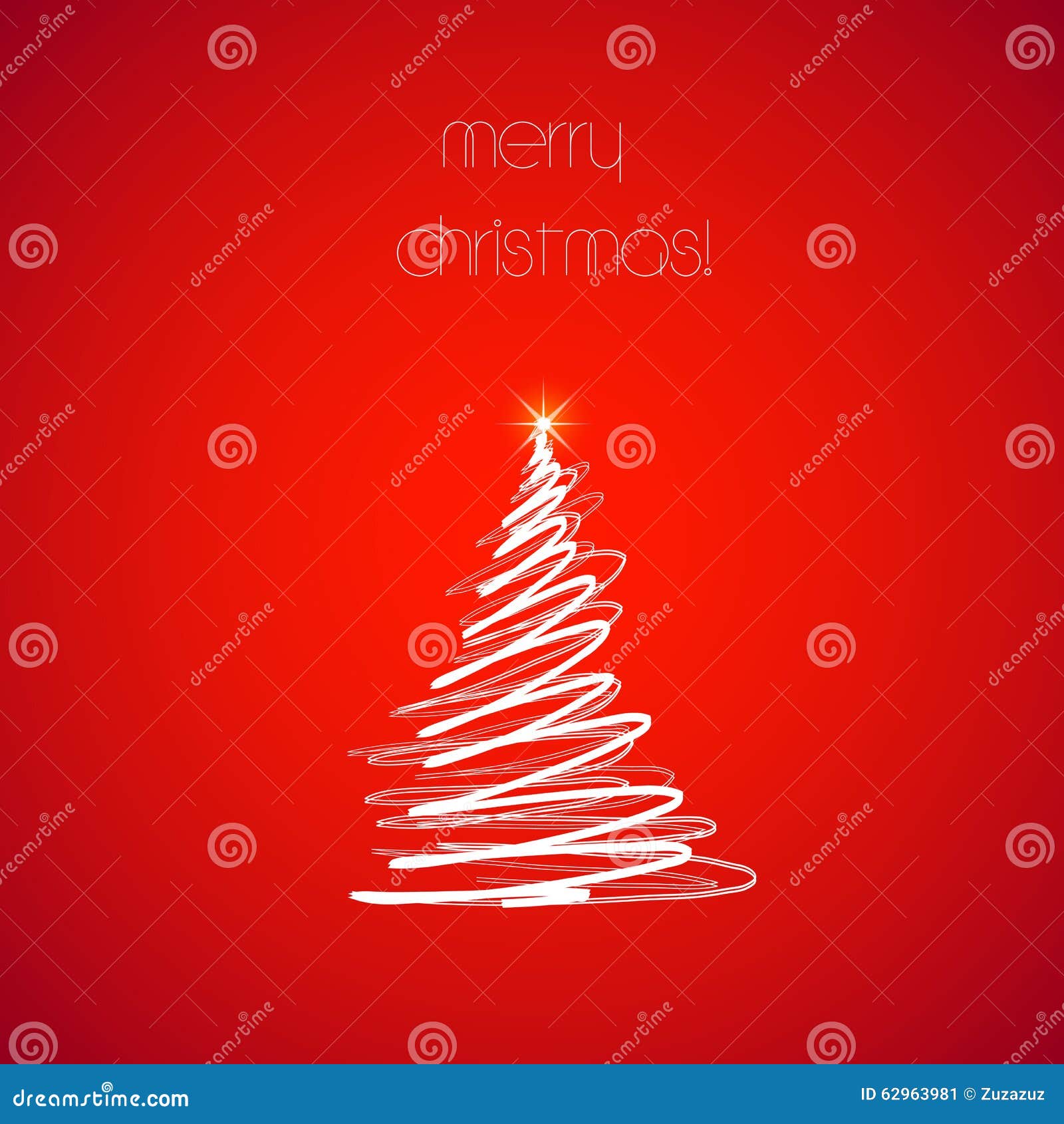 Christmas Tree on Red Background Stock Vector - Illustration of ...