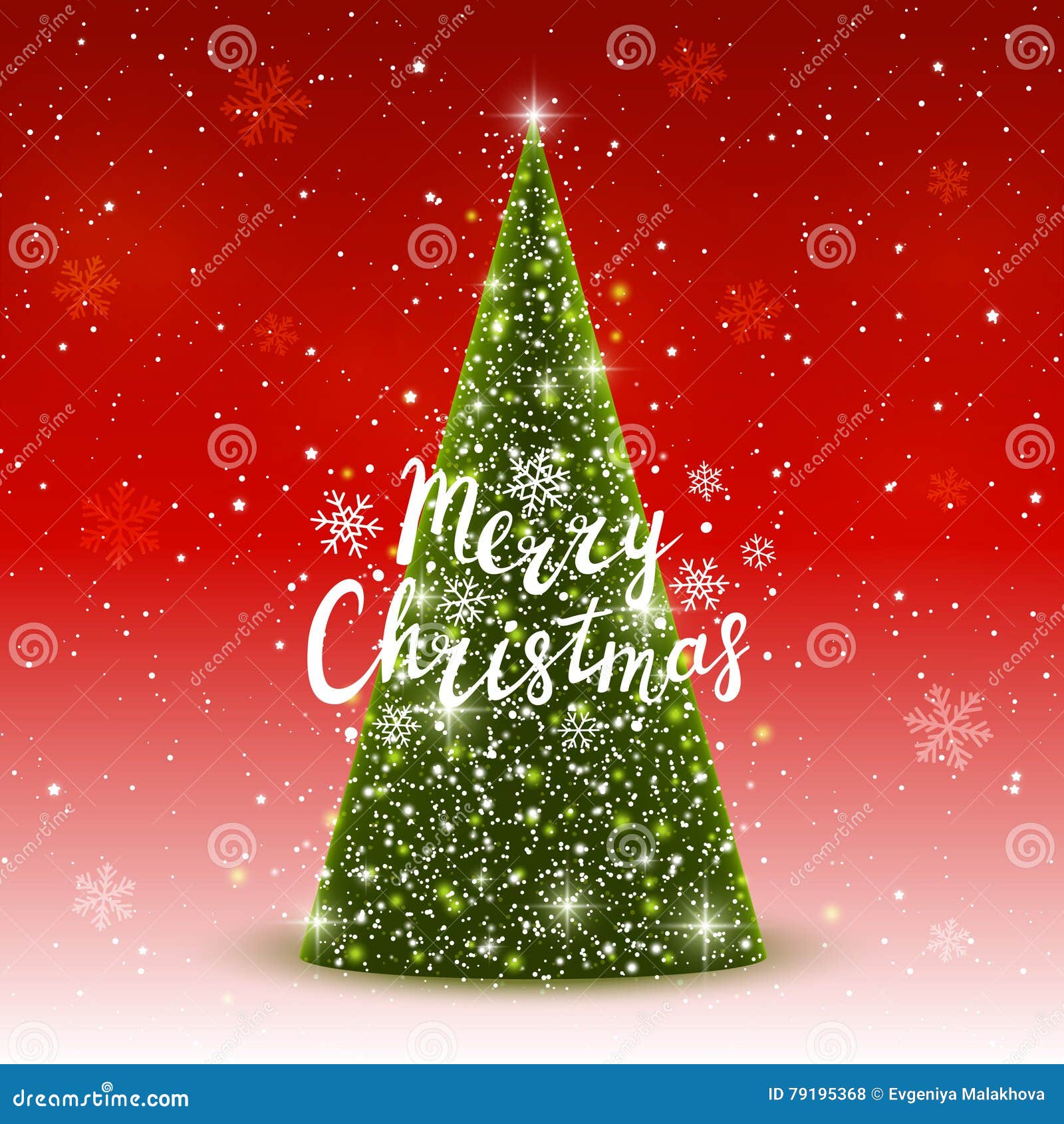 Christmas Tree on Red Background Stock Vector - Illustration of ...