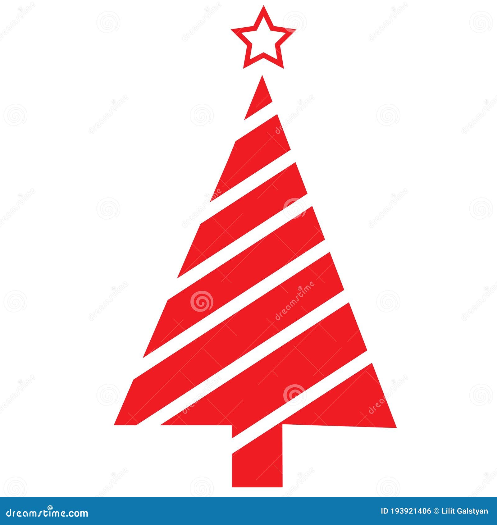 Christmas Tree on Red Background Vector Illustration Stock Illustration ...