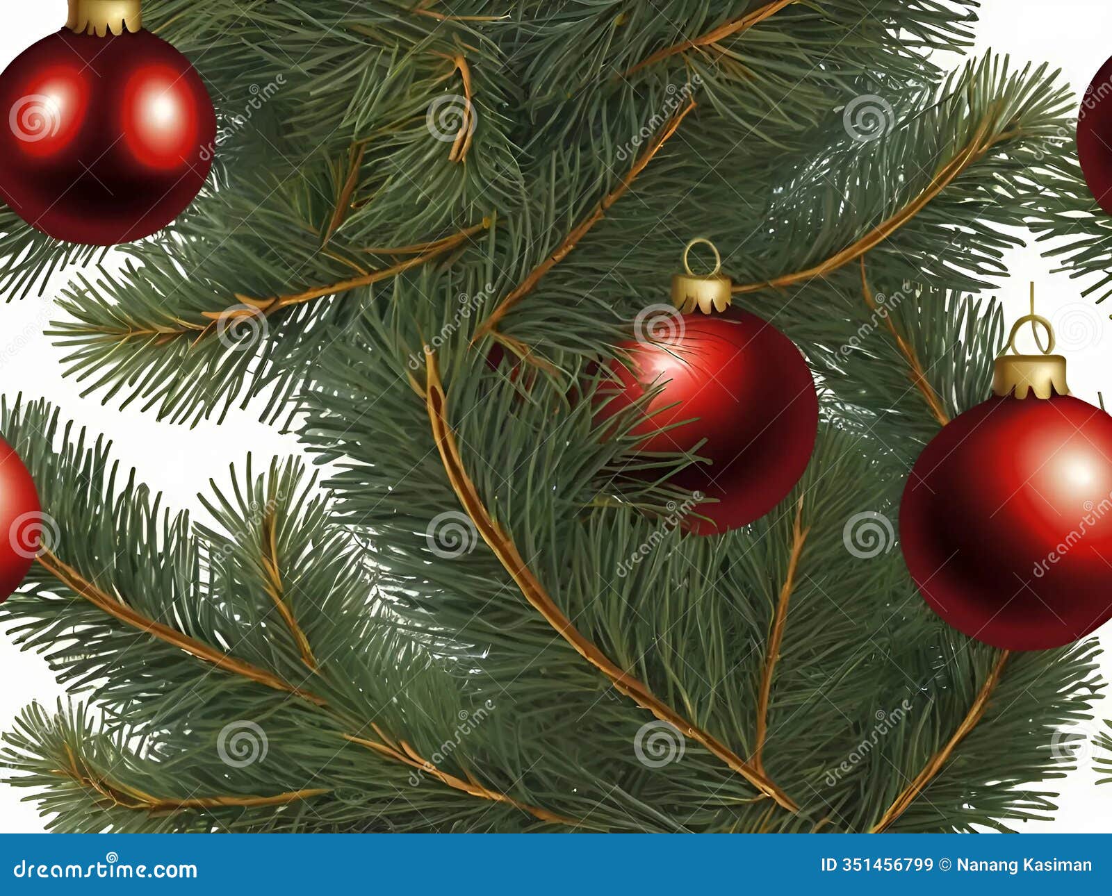 A Christmas Tree with Red Balls Stock Image - Image of decoration ...