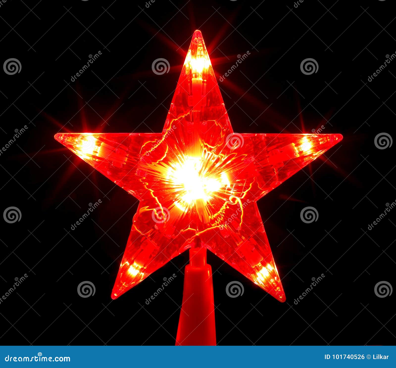Christmas tree red star stock photo. Image of pattern - 101740526