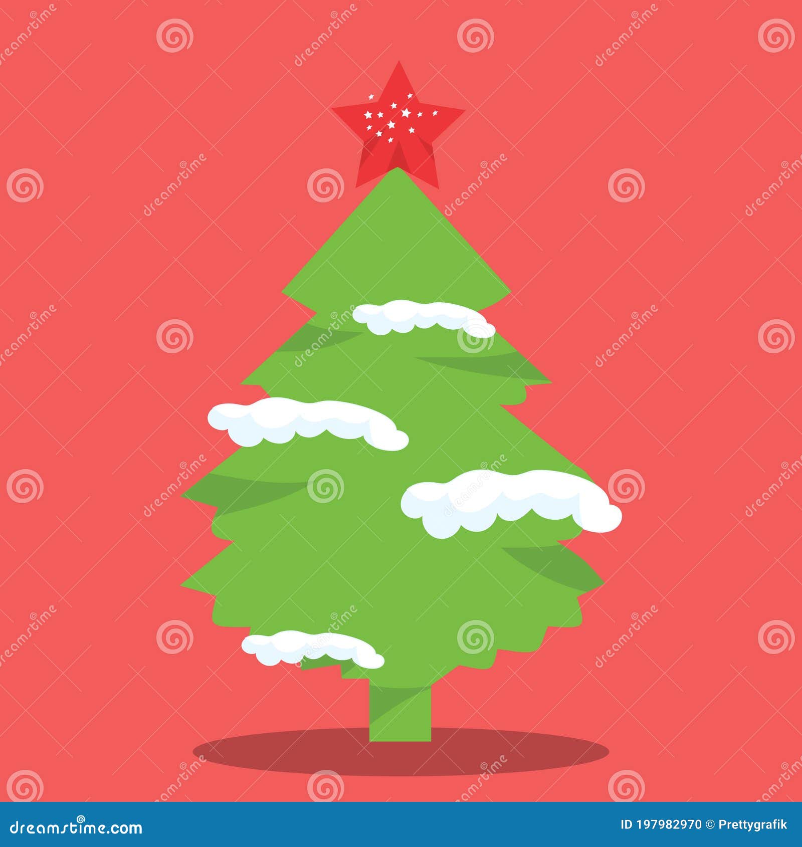 CHRISTMAS TREE RED 09 stock vector. Illustration of cartoon - 197982970