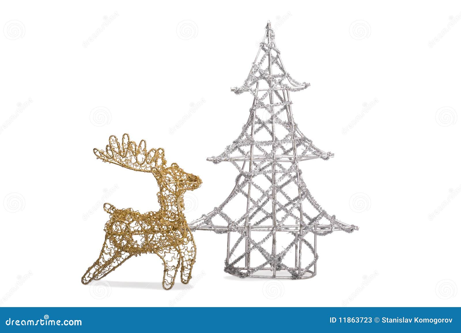 Christmas Tree and Reindeer Stock Image - Image of decoration ...