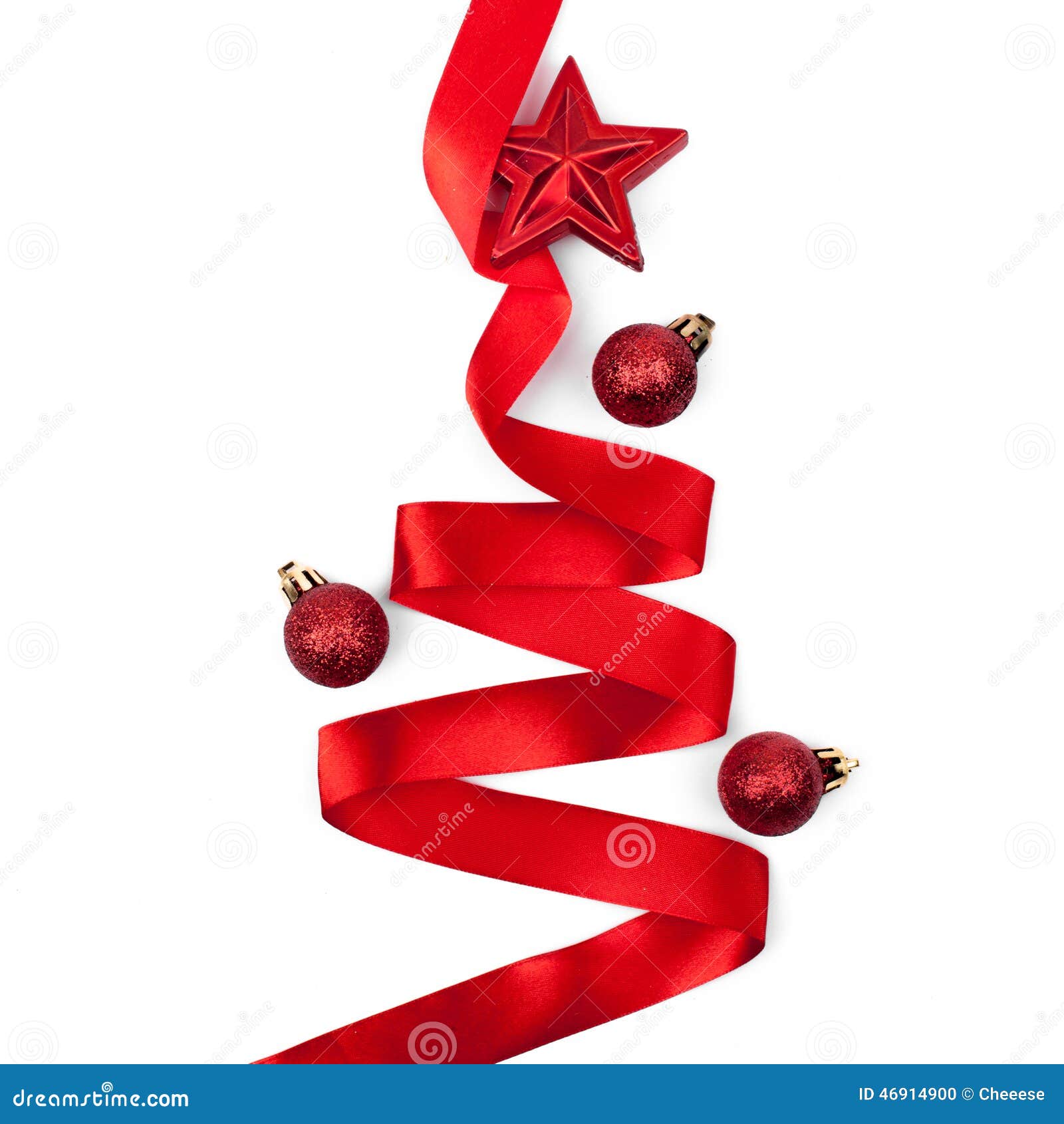 Christmas Tree from Ribbon Background Stock Photo - Image of border ...