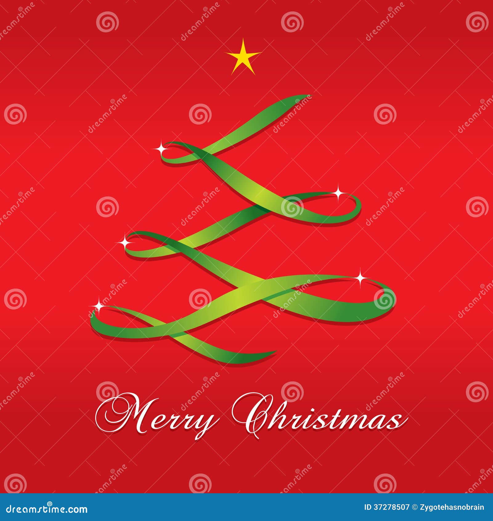 Christmas Tree Ribbon. stock vector. Illustration of christmas - 37278507