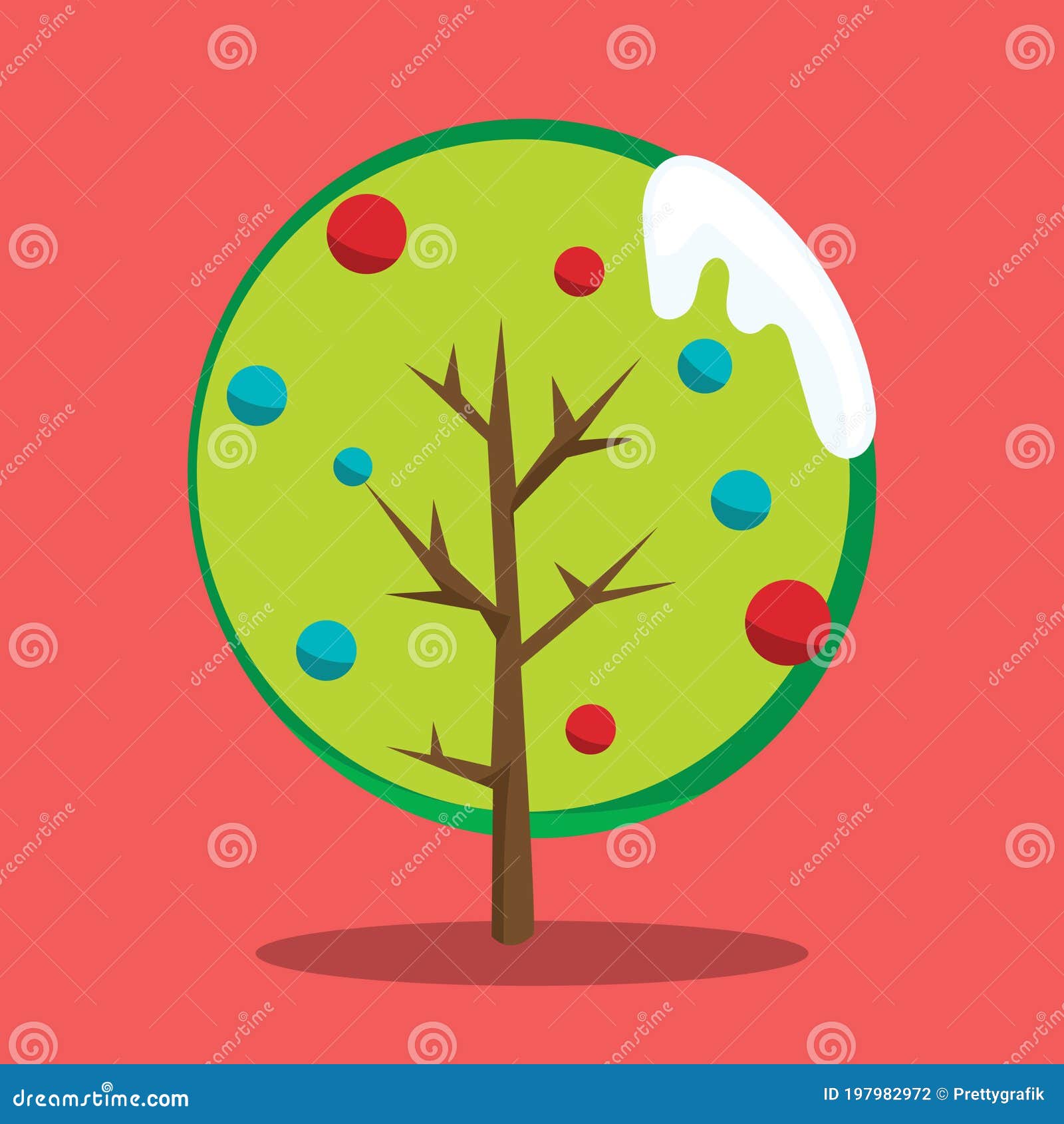 CHRISTMAS TREE ROUND 01 stock vector. Illustration of tree - 197982972