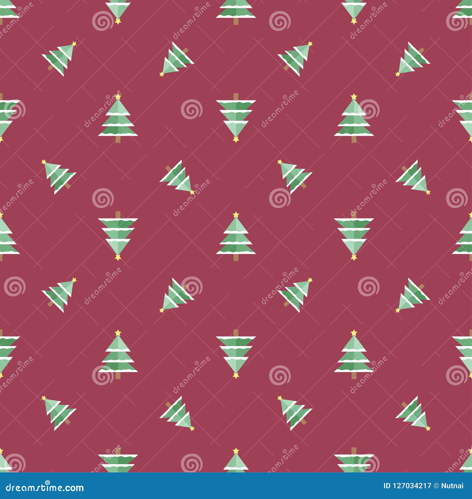 Christmas Tree Seamless Pattern Background - Vector Stock Vector ...