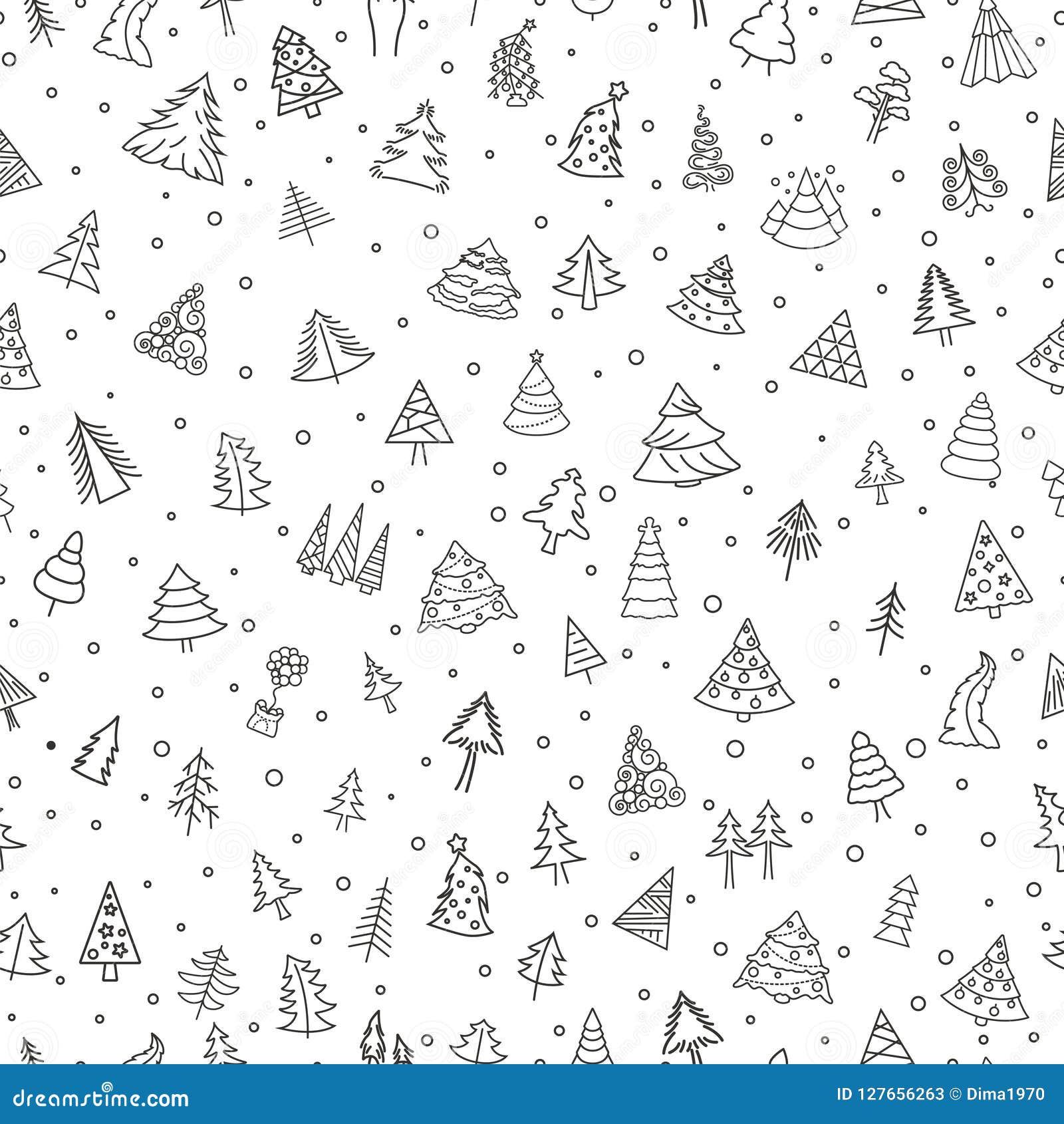 Christmas Tree Seamless Pattern. Flat Design Stock Vector ...