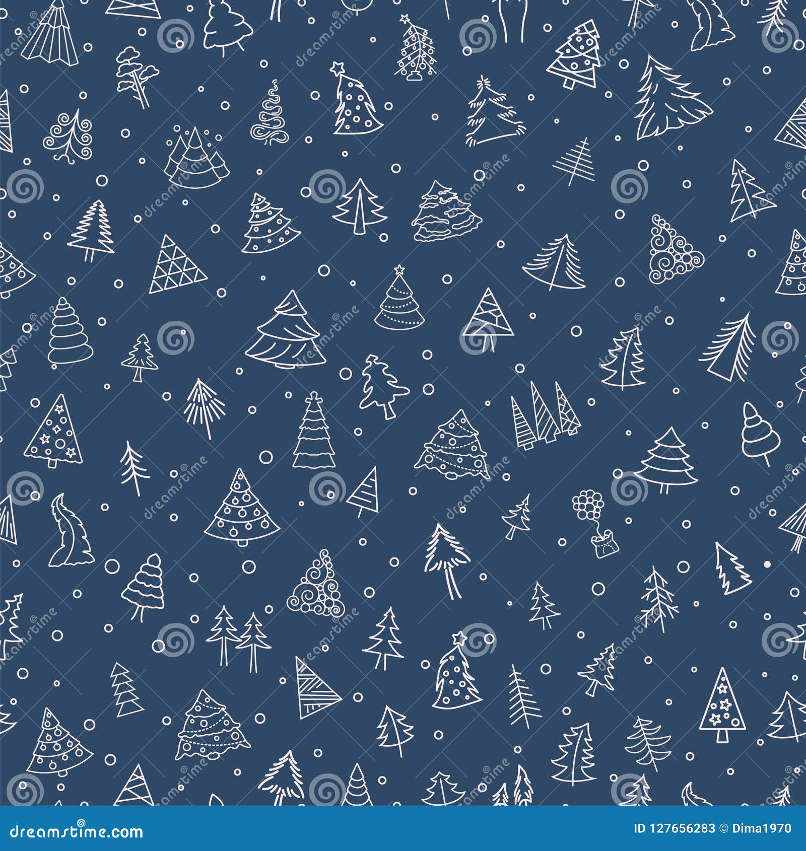 Christmas Tree Seamless Pattern. Flat Design Stock Vector ...