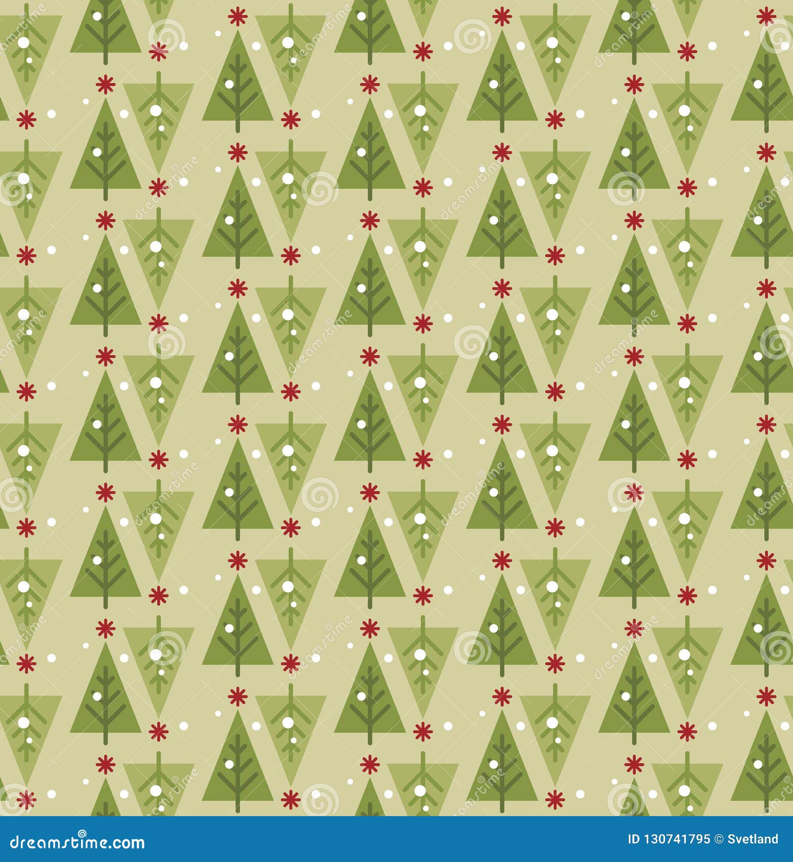 Christmas Tree Seamless Pattern. Vector Background. Stock Vector ...