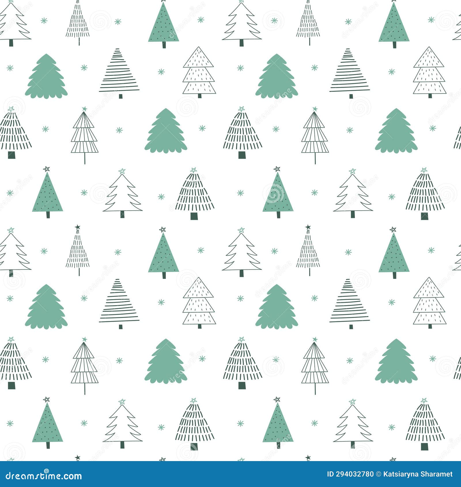 Christmas Tree Seamless Pattern. Vector Illustration Stock Vector ...