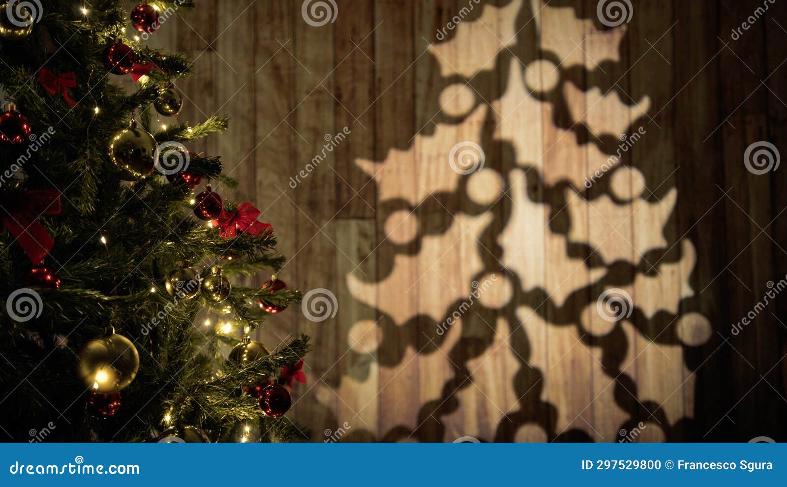 Christmas Tree Shadow on the Wall Stock Photo - Image of celebrate ...