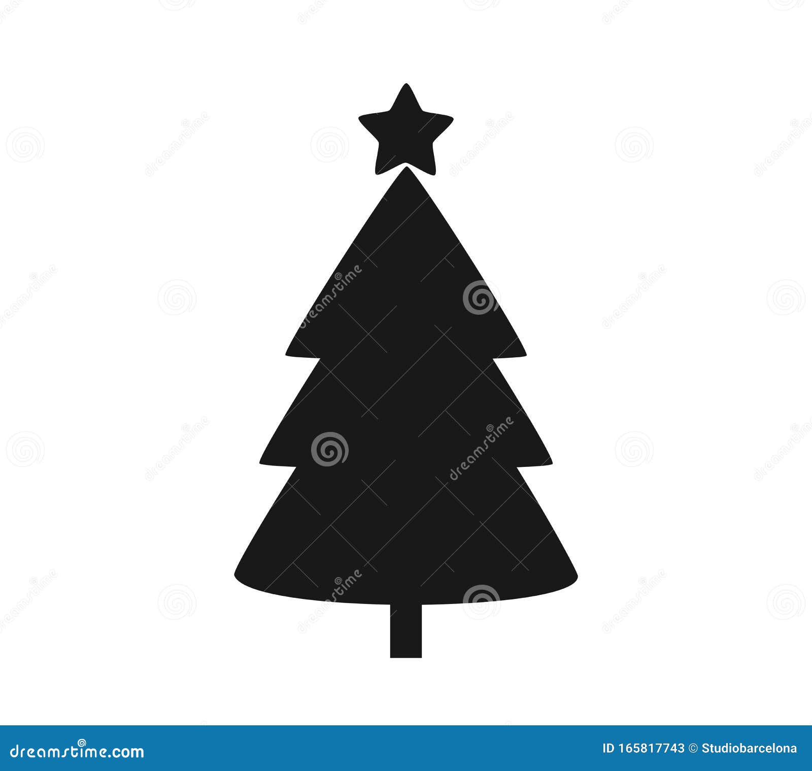Christmas Tree Shape Black Icon Stock Vector - Illustration of ...