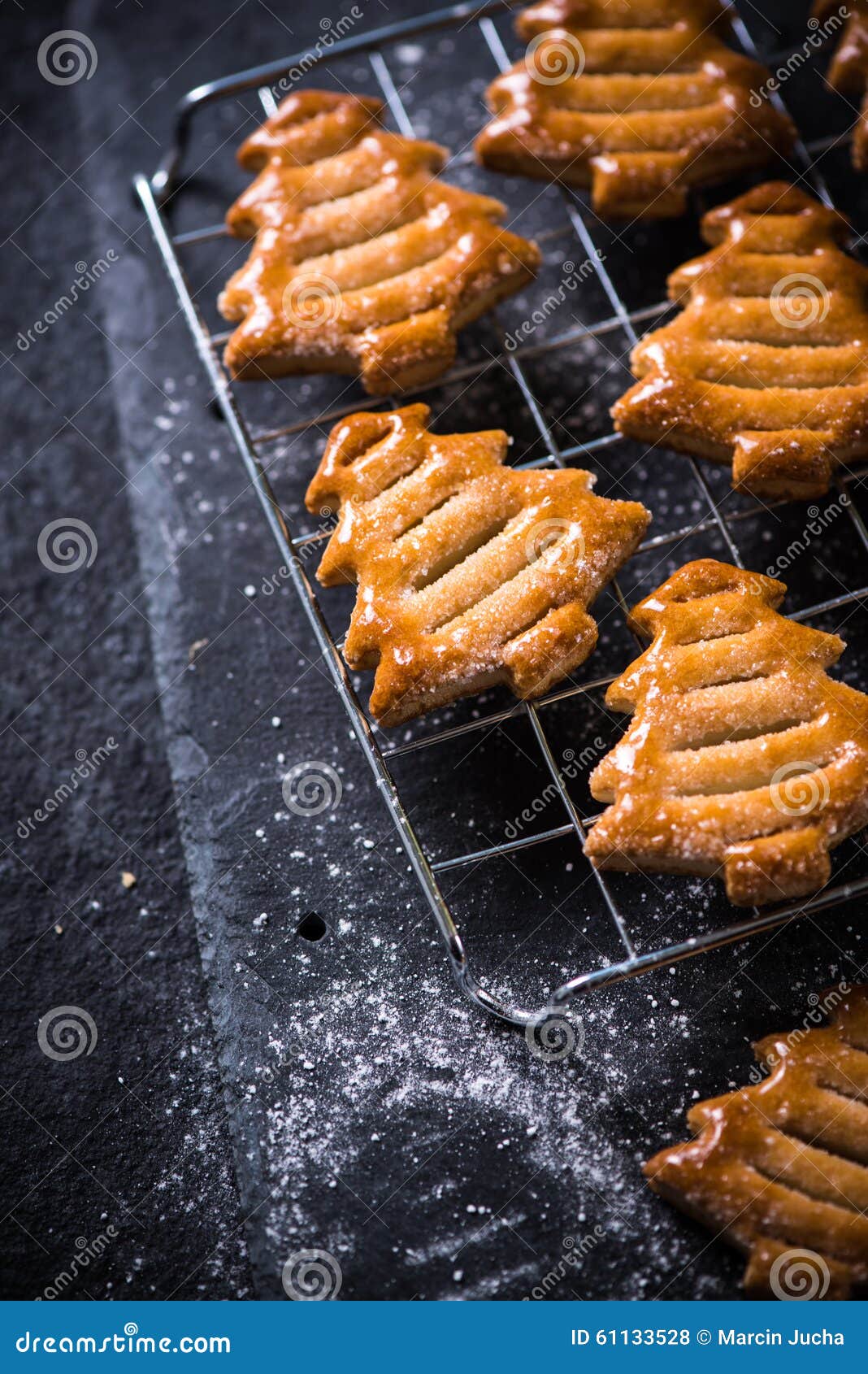 Christmas Tree Shape Cookies Stock Photo - Image of dessert, snack ...