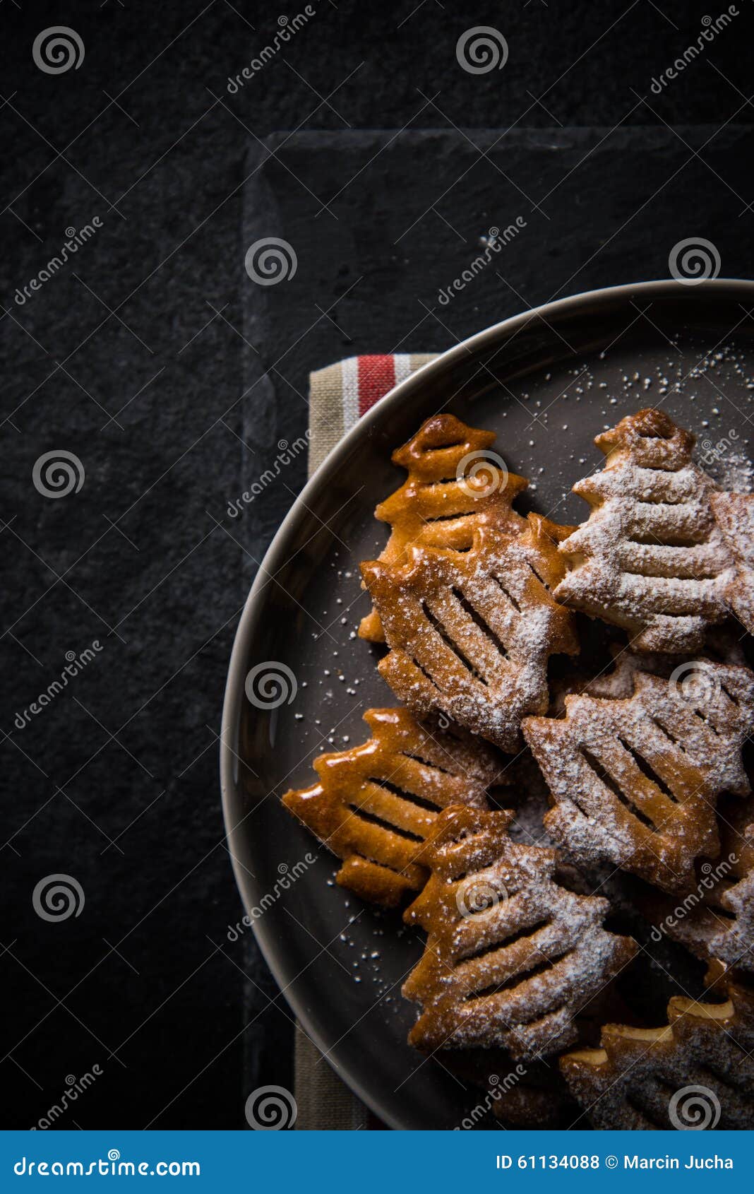 Christmas Tree Shape Cookies Stock Photo - Image of baking, homemade ...