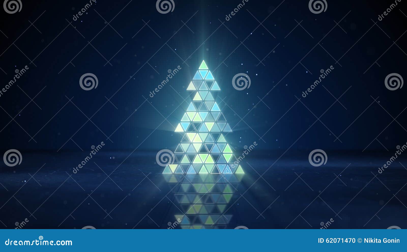 Christmas Tree Shape of Flashing Triangles Stock Illustration ...