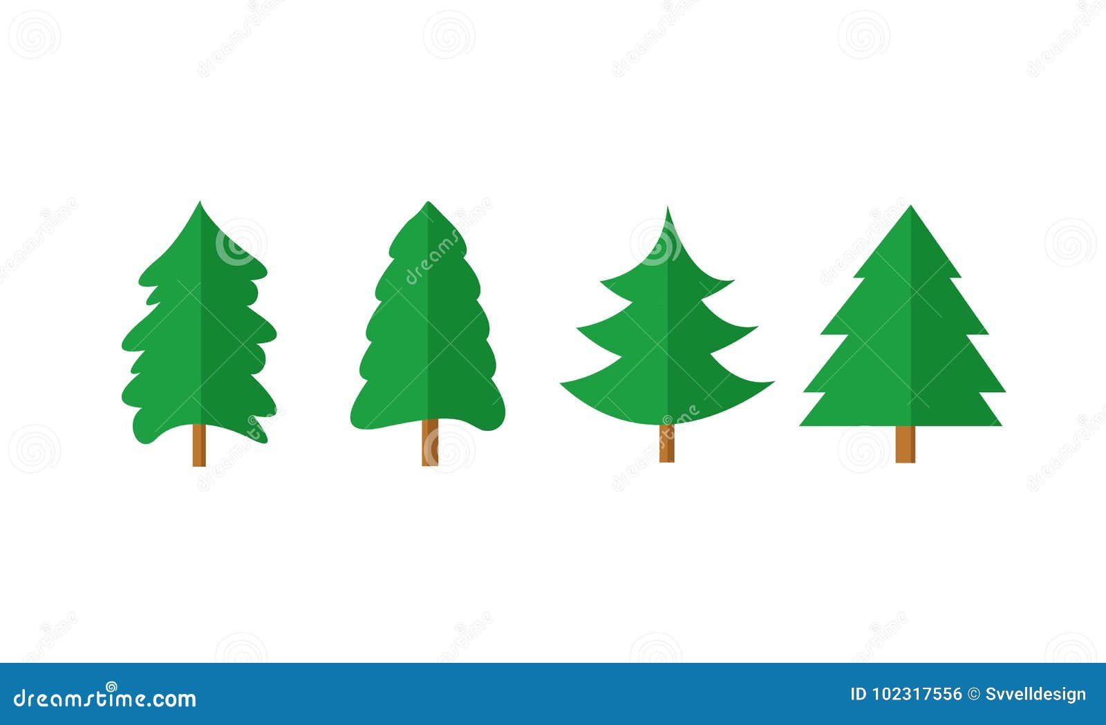 Christmas Tree Shapes stock vector. Illustration of spruce - 102317556