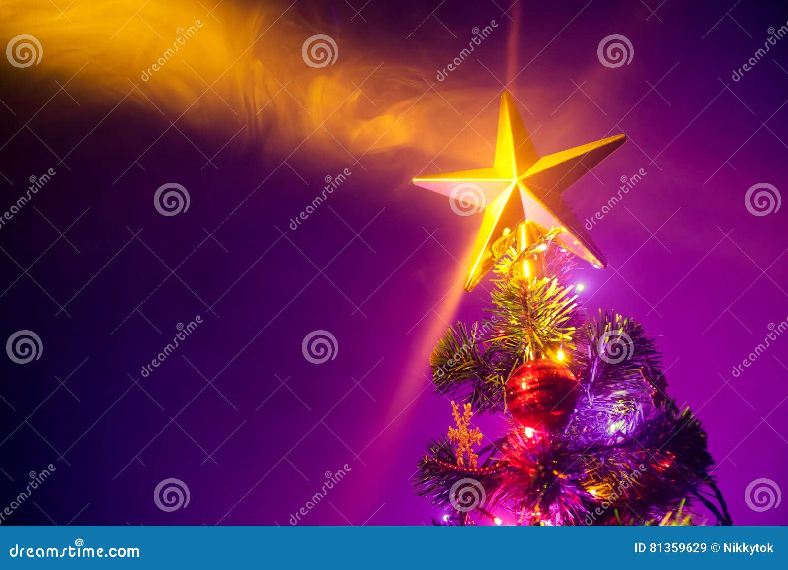 Christmas Tree with Shining Star Stock Image - Image of christmas ...