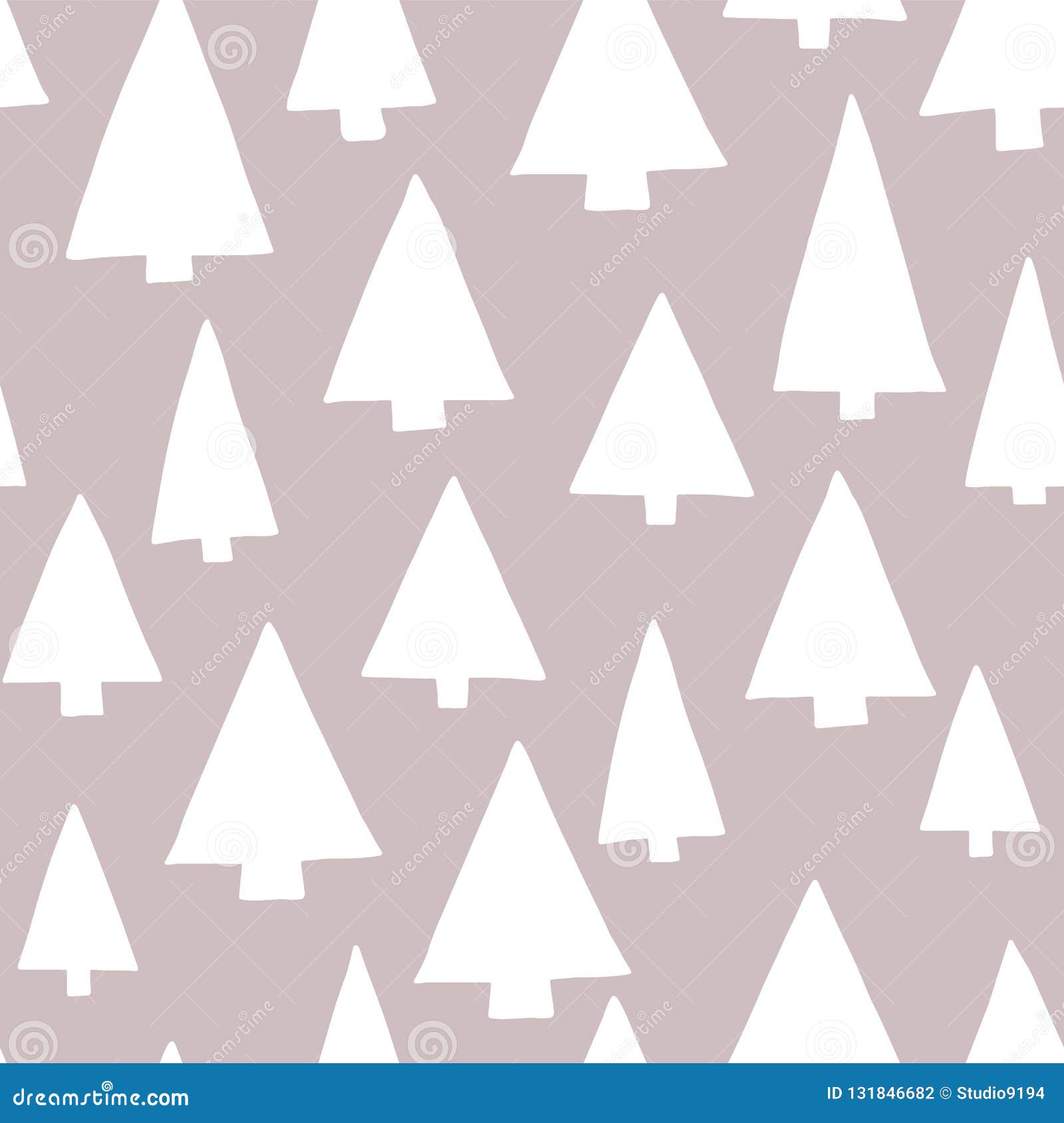 Christmas Tree Silhouettes White on a Gray Background. Modern Elegant ...