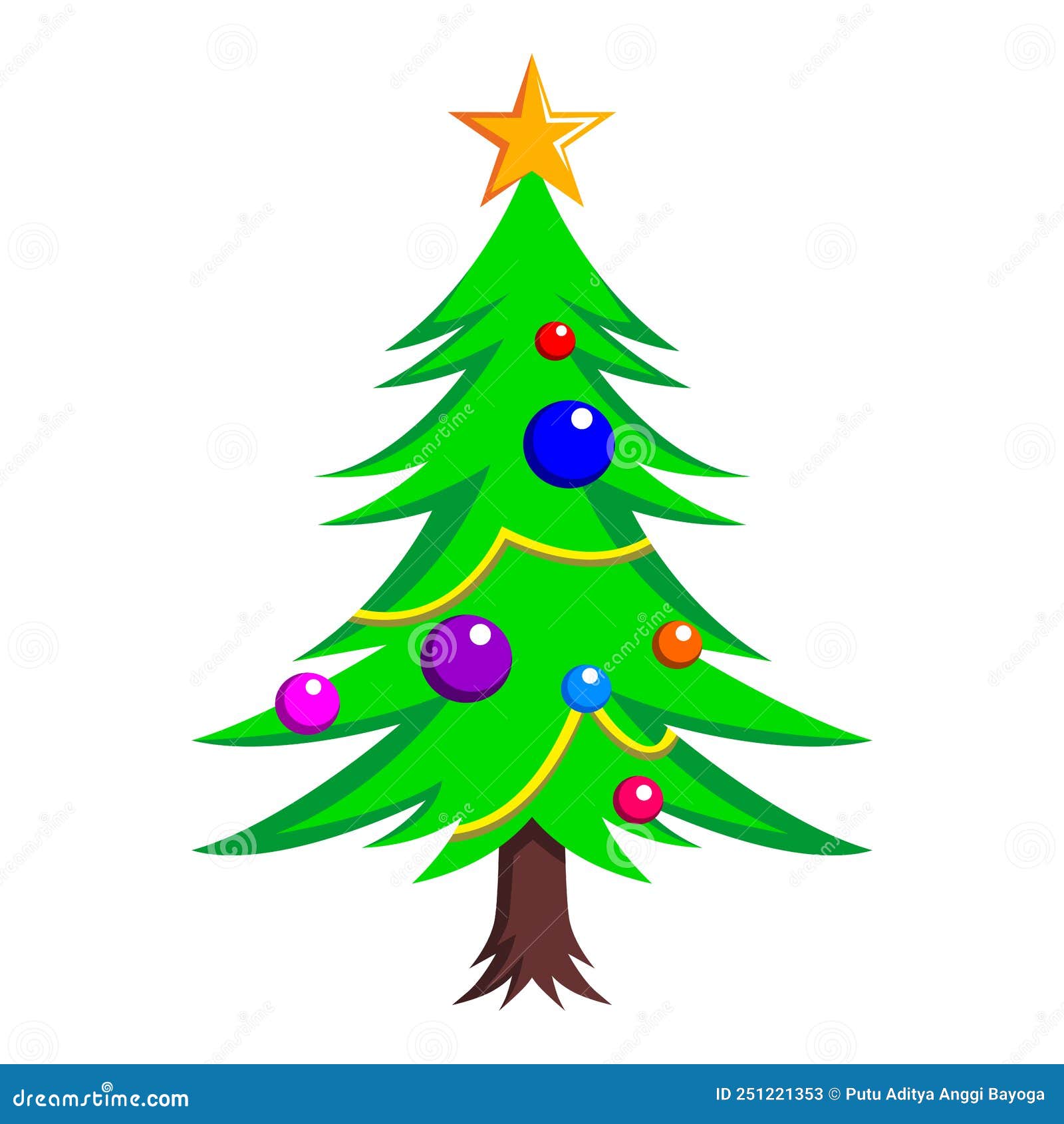 Christmas Tree Simple Illustration Stock Vector - Illustration of ...