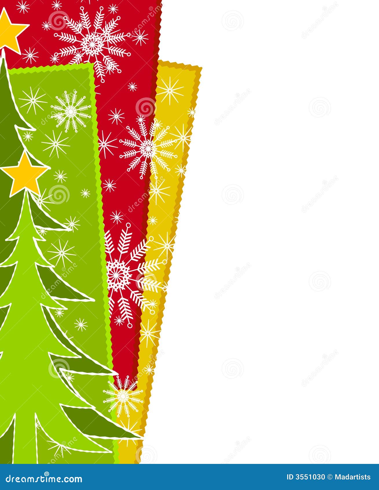 Christmas Tree Snow Border stock illustration. Illustration of flake ...