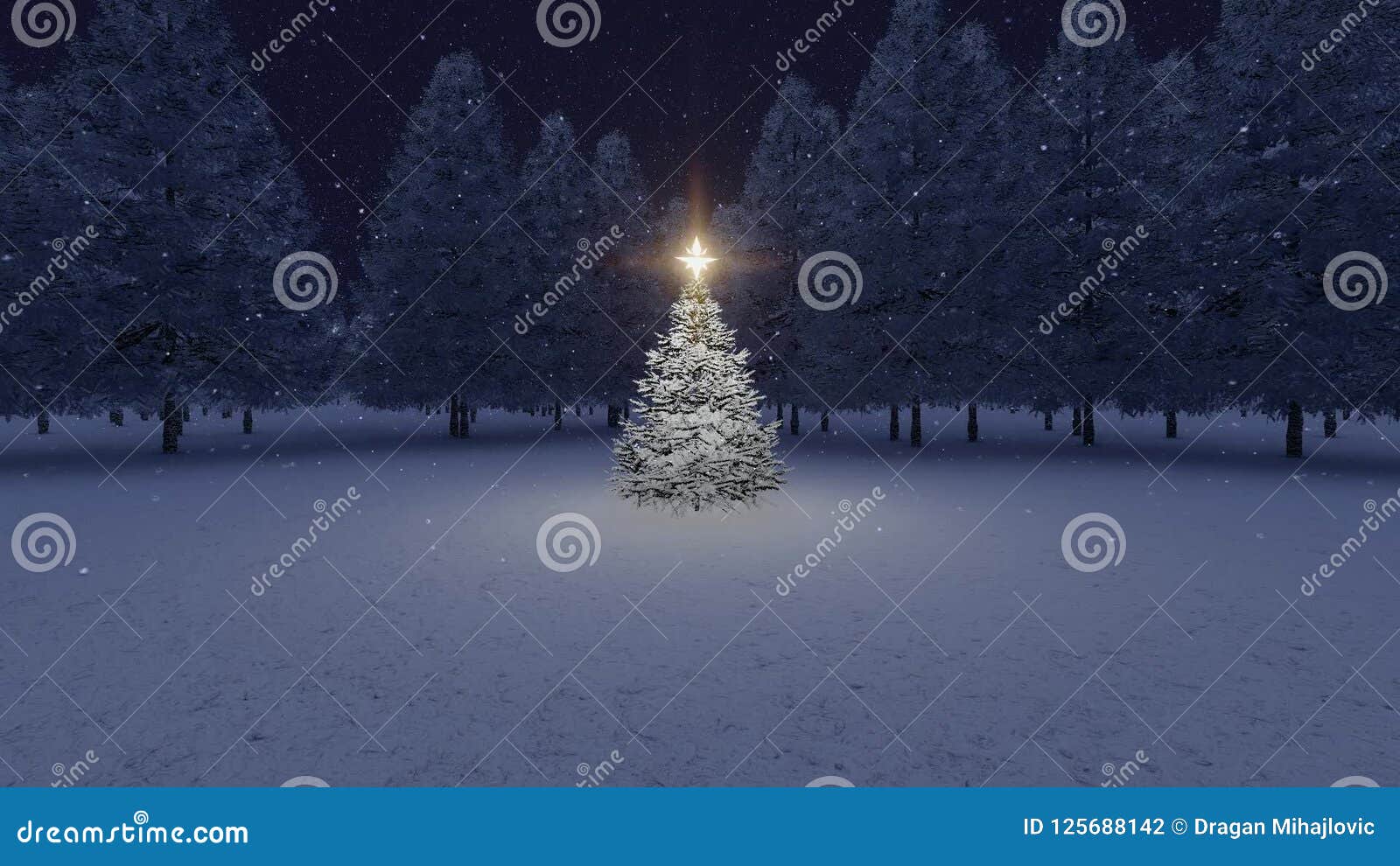 Christmas Tree and Snow Falling Stock Footage - Video of forest, frozen ...