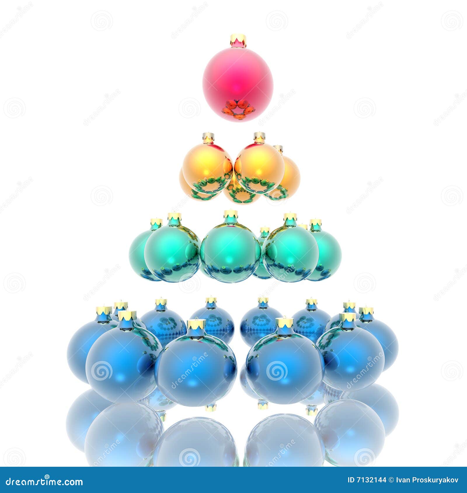 Christmas-tree from Spheres Stock Illustration - Illustration of glass ...