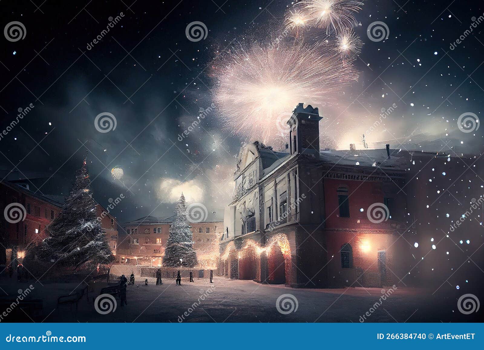 Christmas Tree on the Square, Brescia, Italy Stock Illustration ...