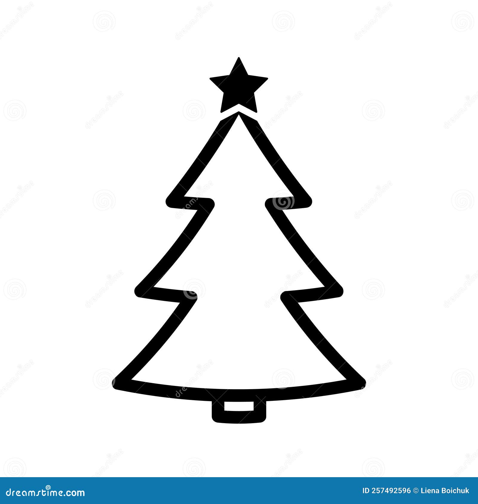 Christmas Tree with a Star Black Icon, Holiday Symbol, Flat Design ...