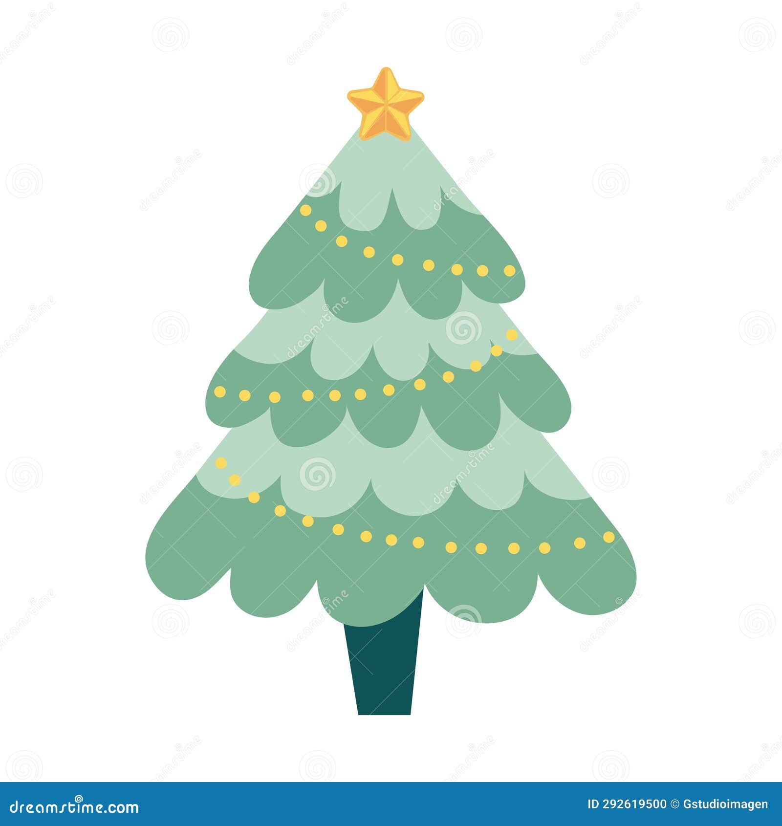 Christmas tree with star stock vector. Illustration of xmas - 292619500