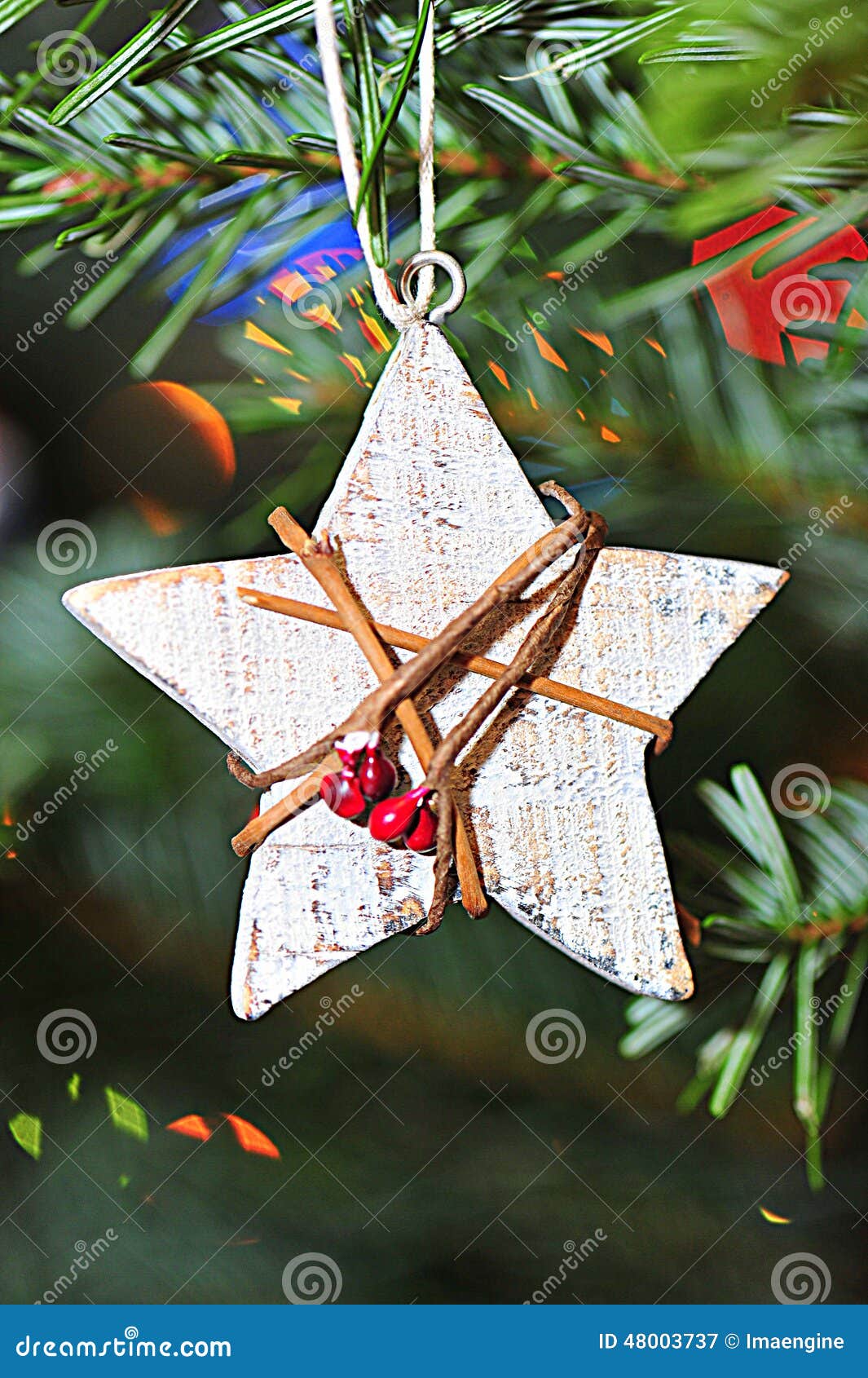 Christmas Tree Star Decoration Stock Image - Image of blue, adorn: 48003737