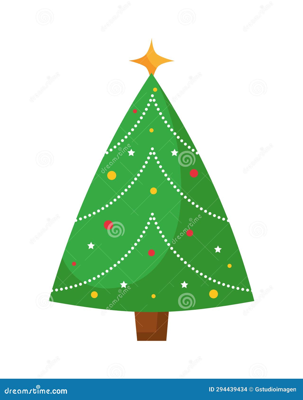Christmas tree and star stock vector. Illustration of season - 294439434