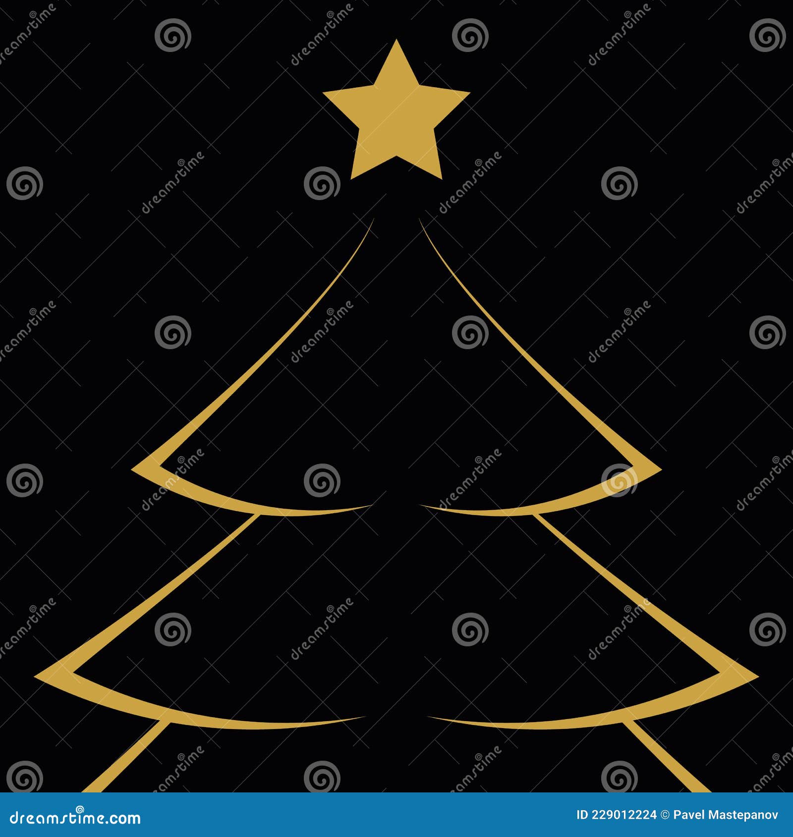 Christmas Tree with a Star for Christmas Stock Vector - Illustration of ...